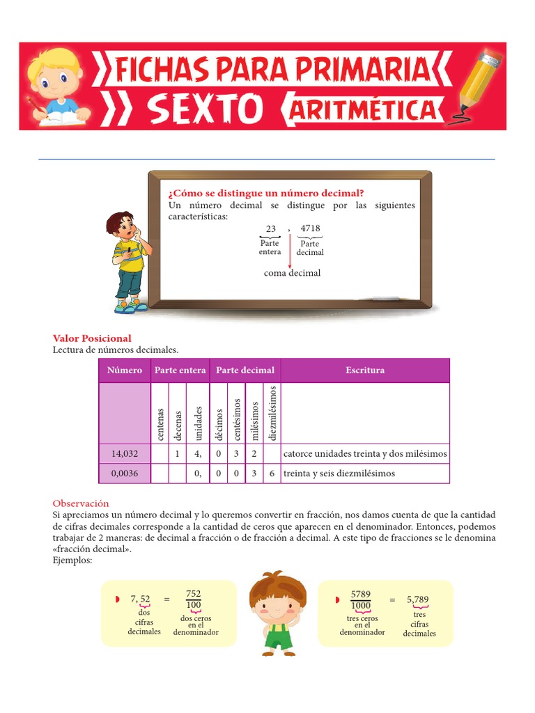Números Decimales y Valor Posicional | PDF | Decimal | Aritmética
