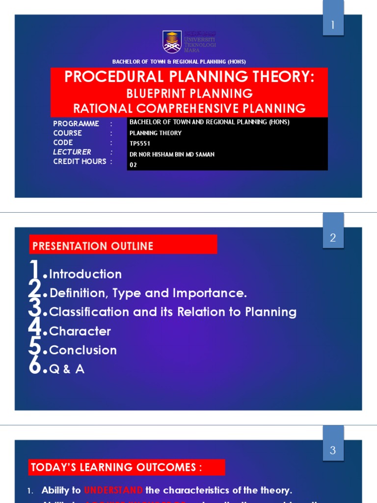 TPS551-L4-Procedural Planning Theories-Blueprint&rational Comprehensive ...