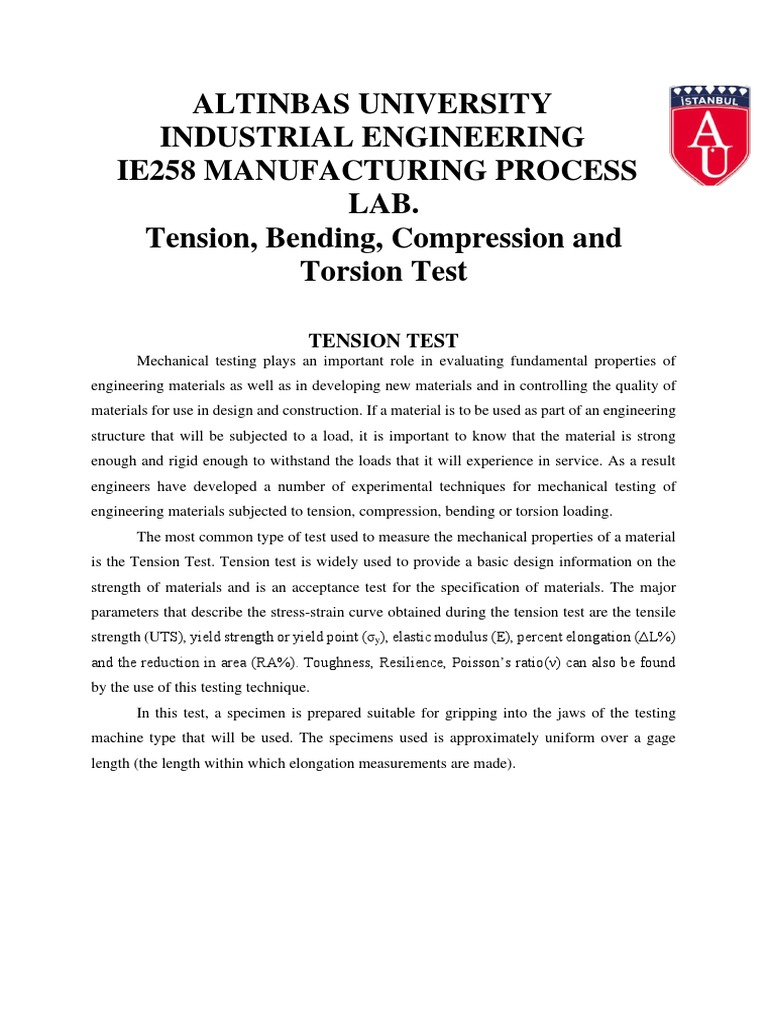 Mechanical Test | PDF | Deformation (Engineering) | Strength Of Materials