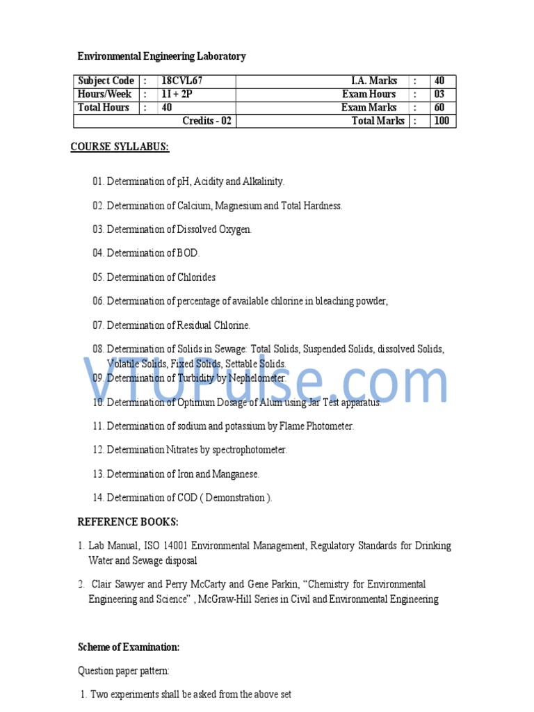 Environmental Engineering Lab Tests | PDF | Ph | Chemistry