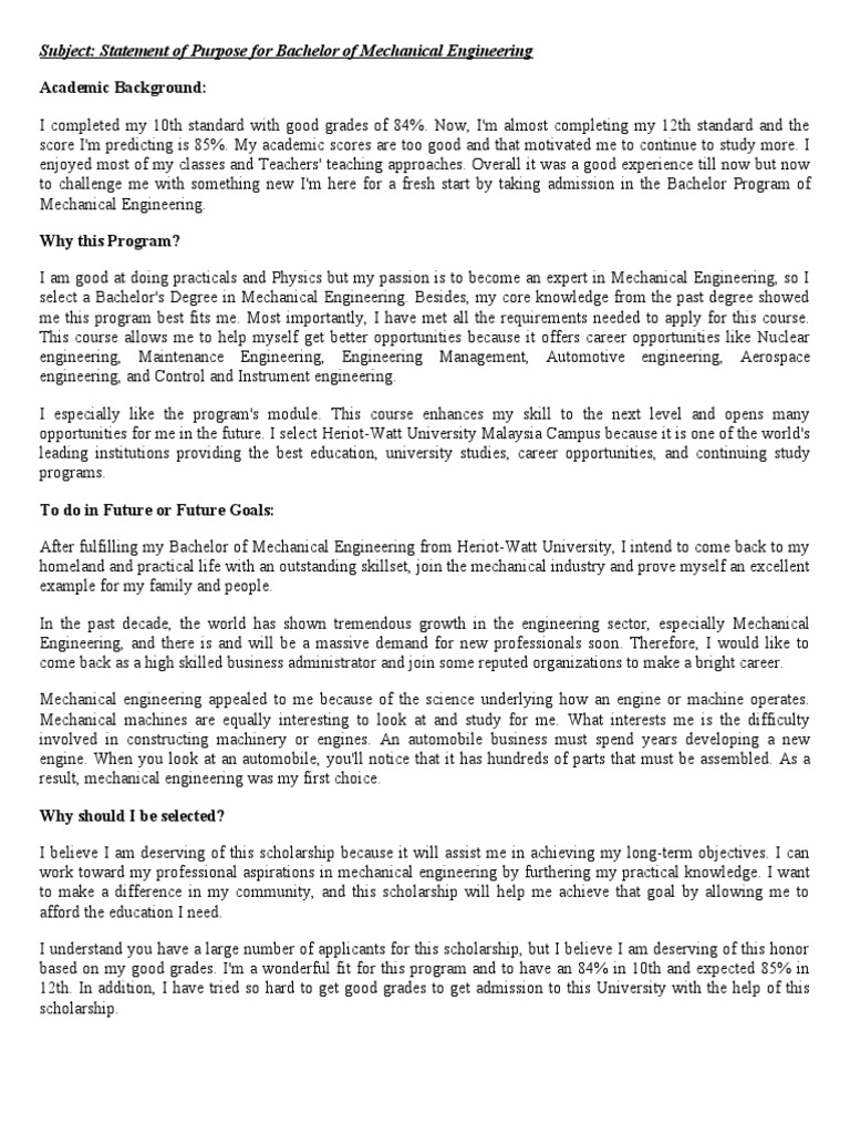 SOP Mechanical Eng | PDF | Engineering | Mechanical Engineering