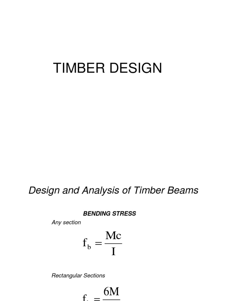 TIMBER BEAM DESIGN | PDF | Bending | Beam (Structure)