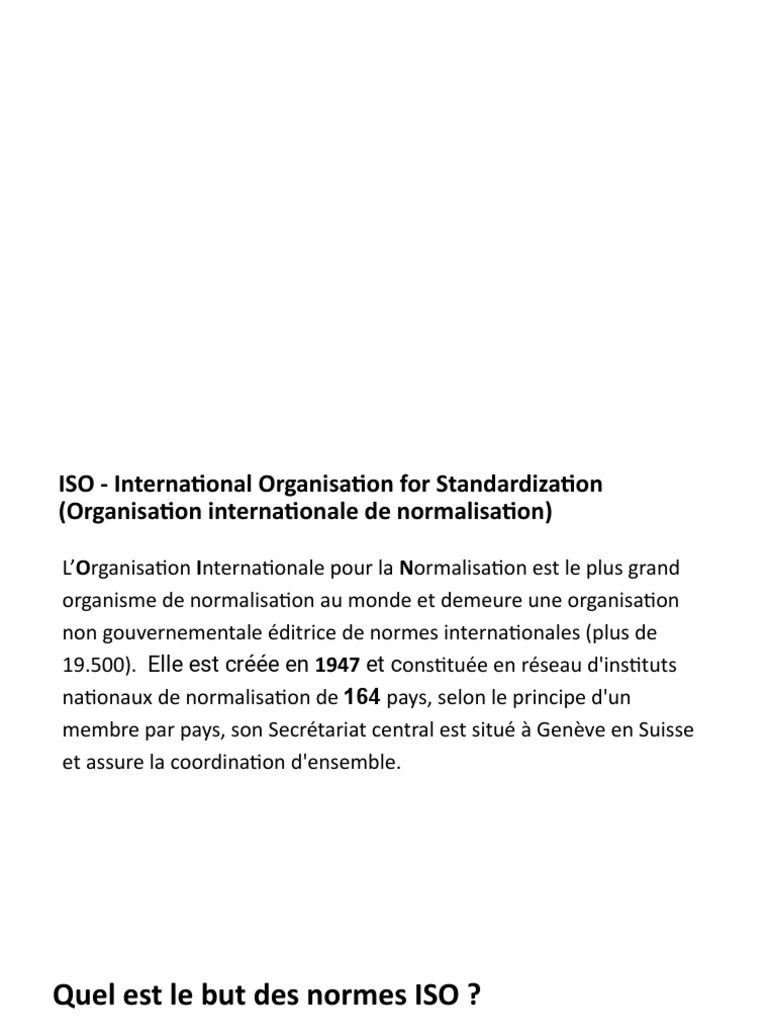 PR Ése Ntation 1 | PDF | Organisation internationale de normalisation | Informatique