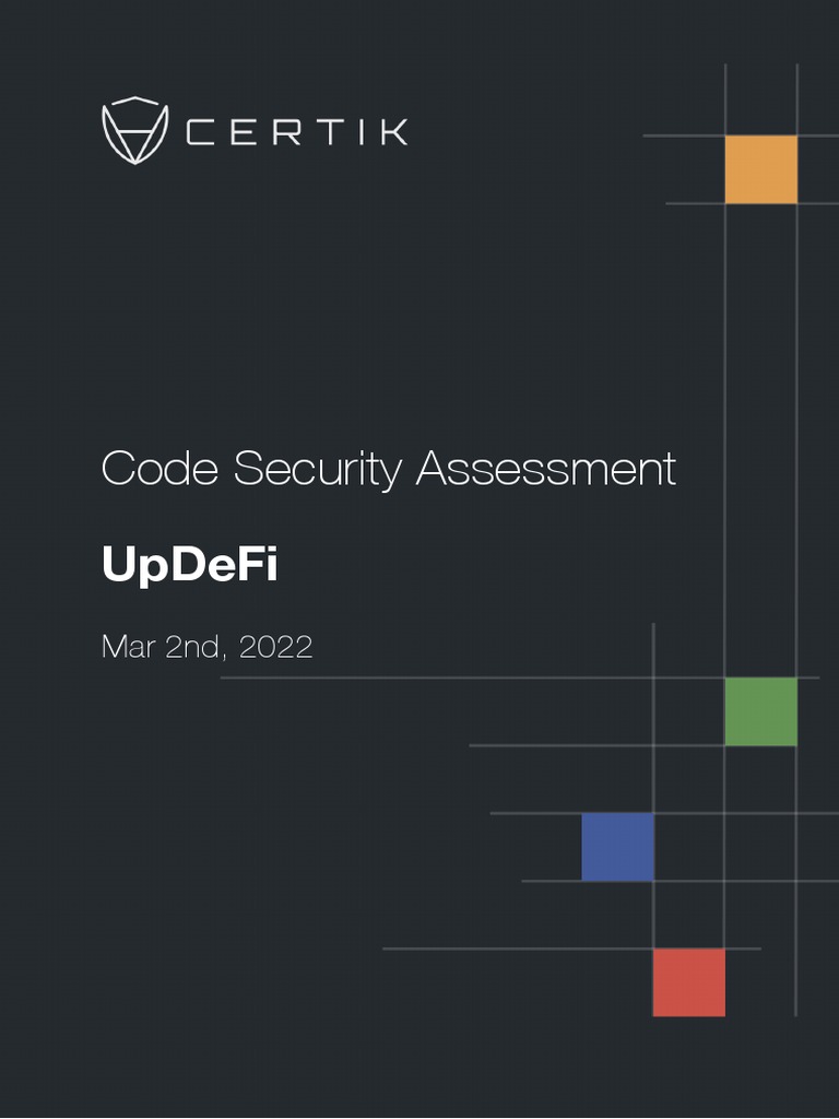 Certik Audit Report UpDeFi | PDF | Risk | Vulnerability (Computing)