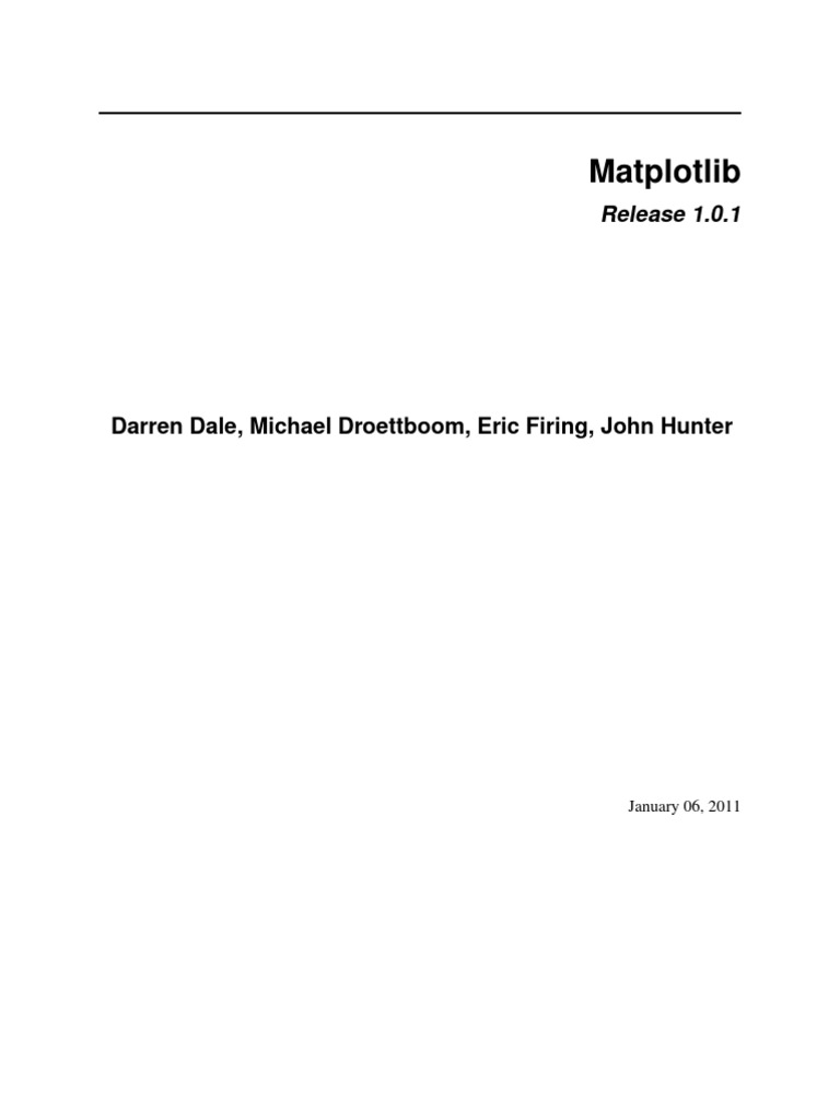 Matplotlib 1.0.1 | PDF | Matlab | Linux Distribution