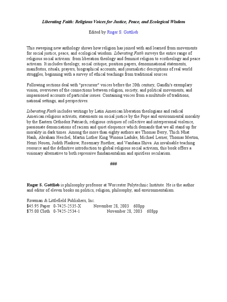 Liberating Faith Summary | PDF | History