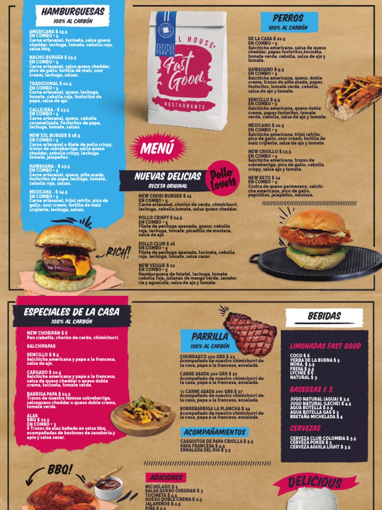 FAST GOOD MENÚ TEND CARD PDF - Compressed | PDF | filete | Ingredientes ...