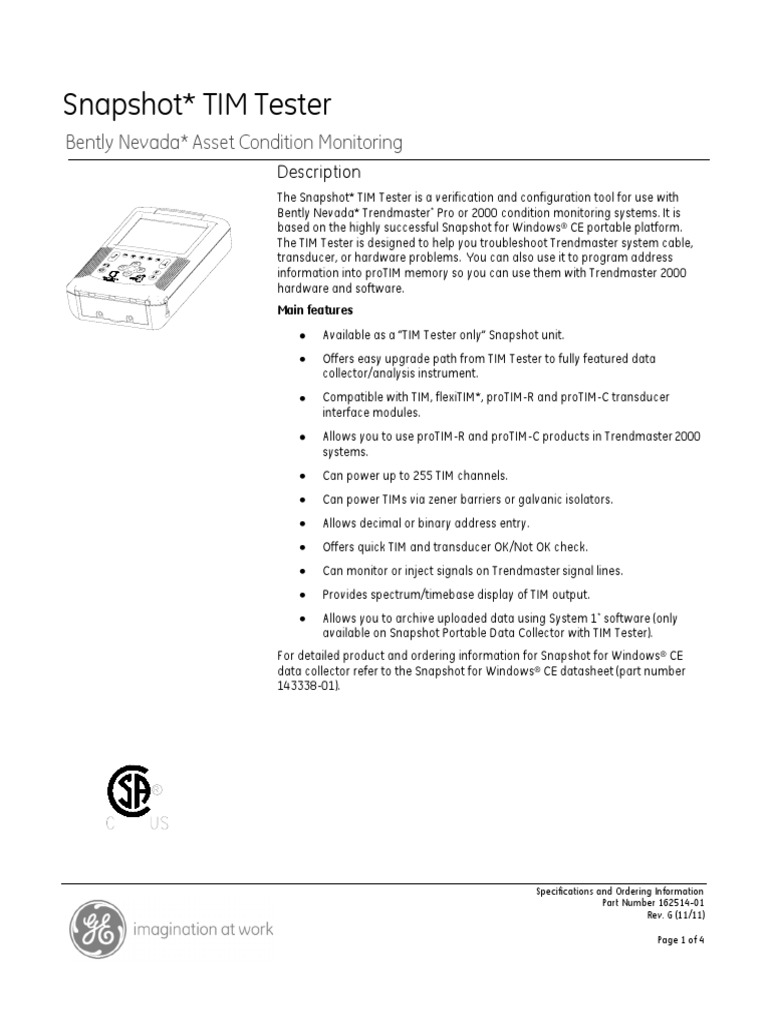 Snapshot TIM Tester: Bently Nevada Asset Condition Monitoring | PDF ...