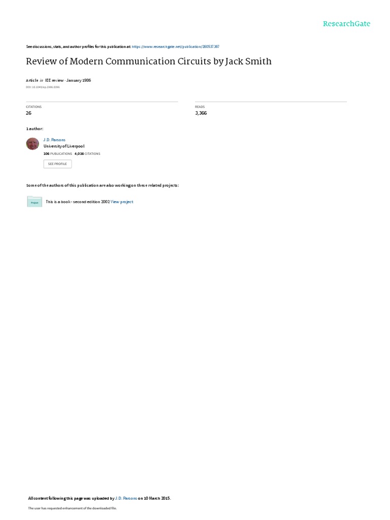 Review of Modern Communication Circuits by Jack Smith | PDF | Amplifier ...