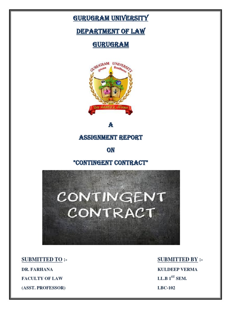 Gurugram University Department of Law Gurugram: A Assignment Report On ...