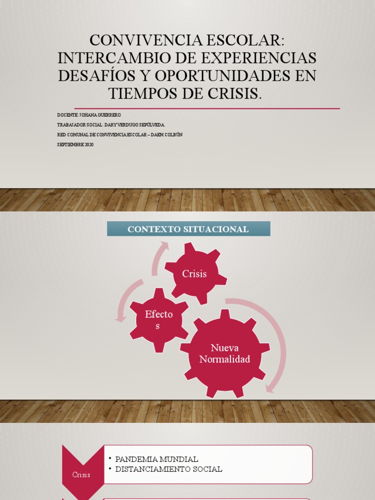 Convivencia Escolar Intercambio De Experiencias Desafíos Y