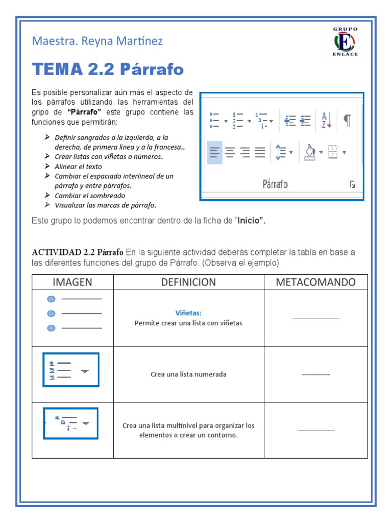 Personalización de párrafos en Word | PDF