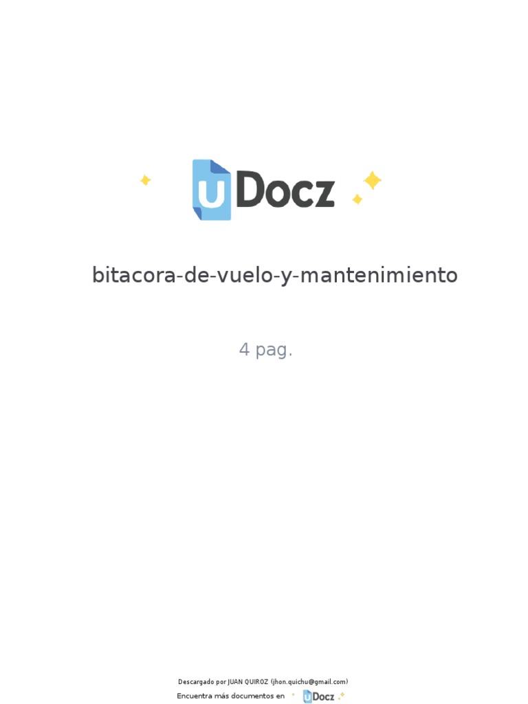 Bitacora De Vuelo Y Mantenimiento 44327 Downloable 1121744 Pdf