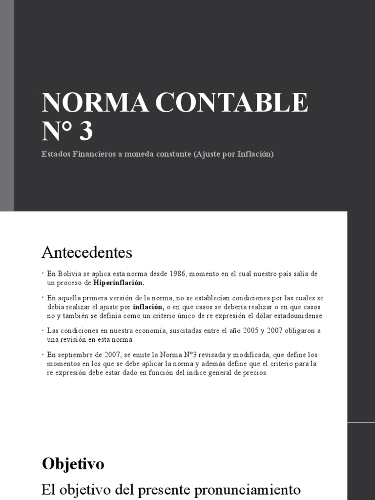 Norma Contable #3 | Descargar gratis PDF | Inflación | Contabilidad