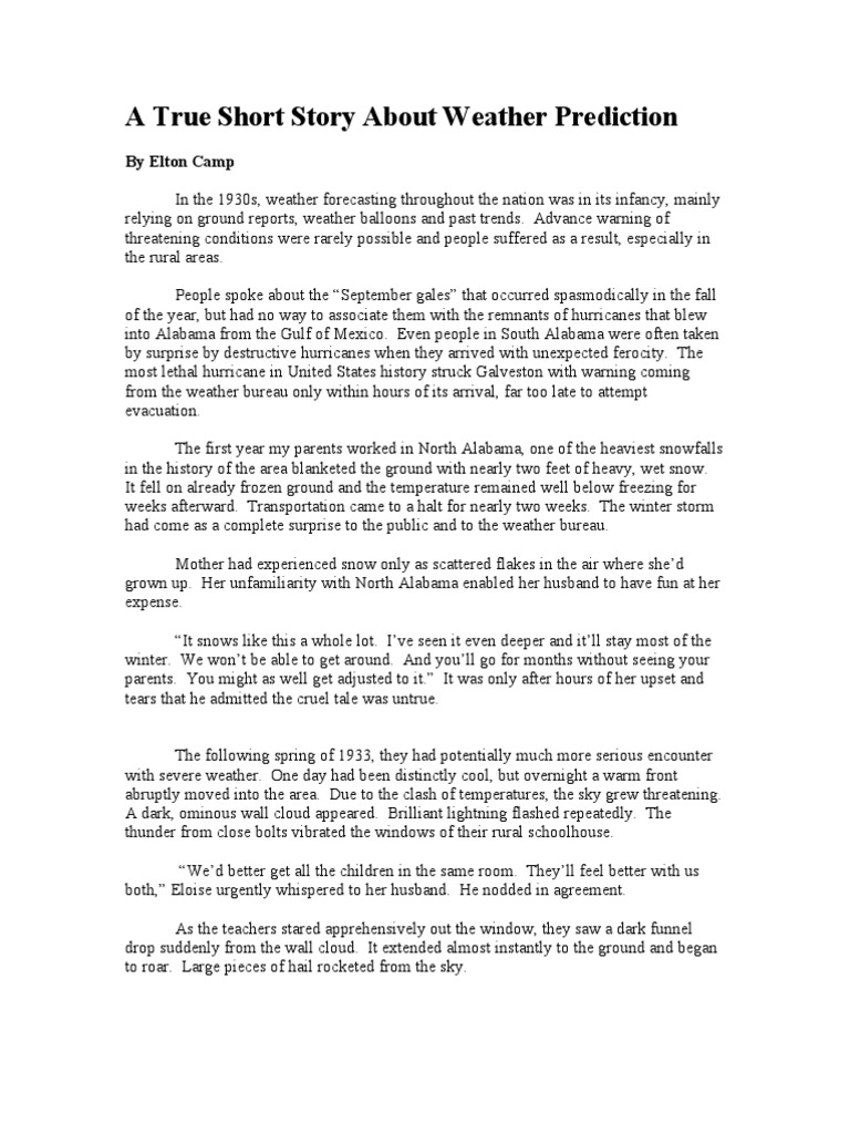 A True Short Story About Weather Prediction | Tornadoes | Weather