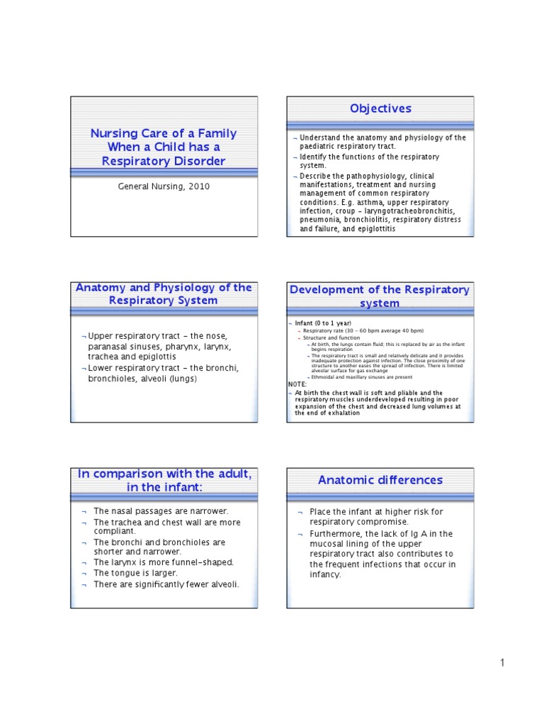 Nursing Care for Pediatric Respiratory Disorders | PDF | Respiratory ...