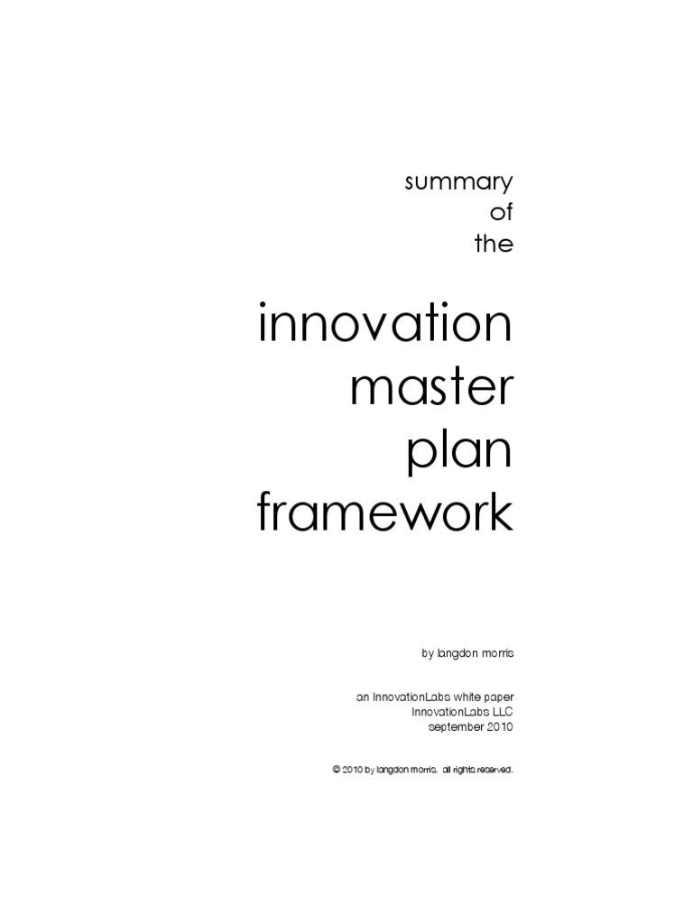 Innovation Masterplan Summary | PDF