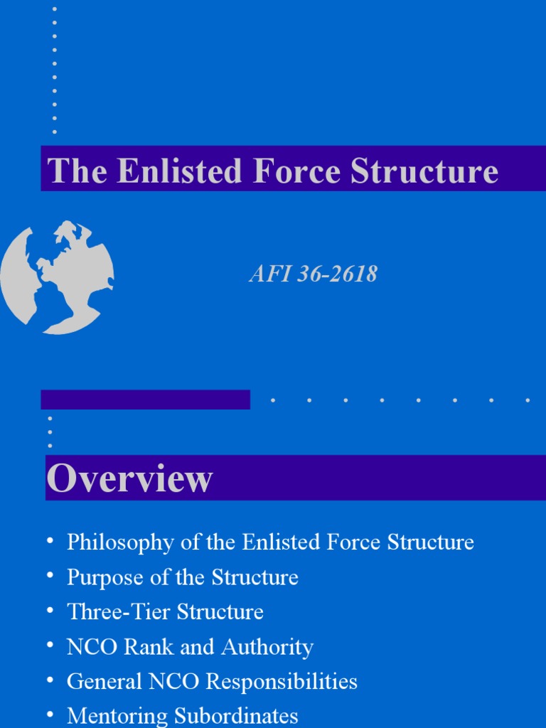 Enlisted Force Structure Overview 36-2618 | PDF | Non Commissioned ...