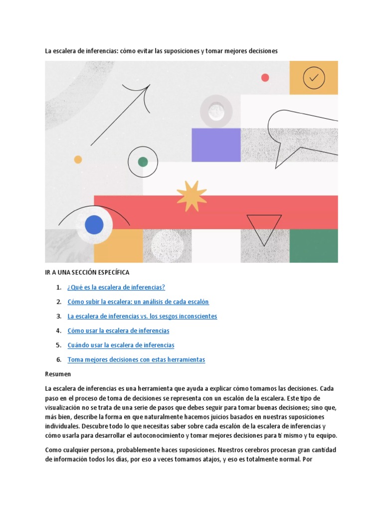Toma de Decisiones La Escalera de Inferencias | PDF | Toma de ...