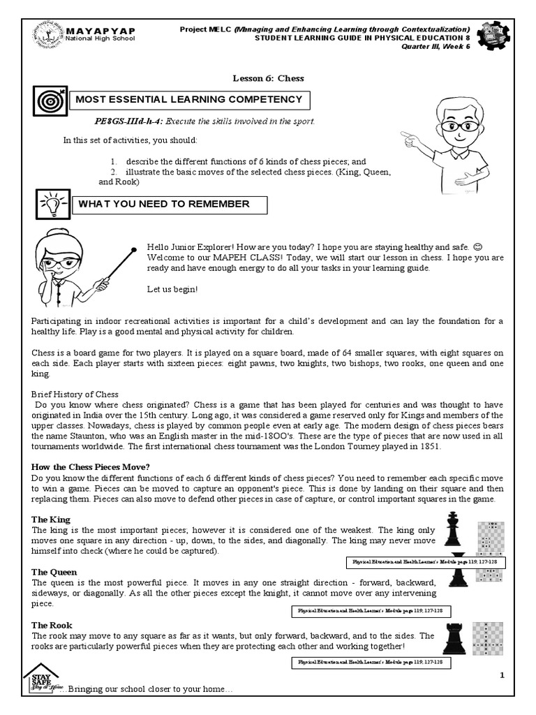 Chess Pieces Functions and Moves Worksheet | PDF | Chess | Traditional ...