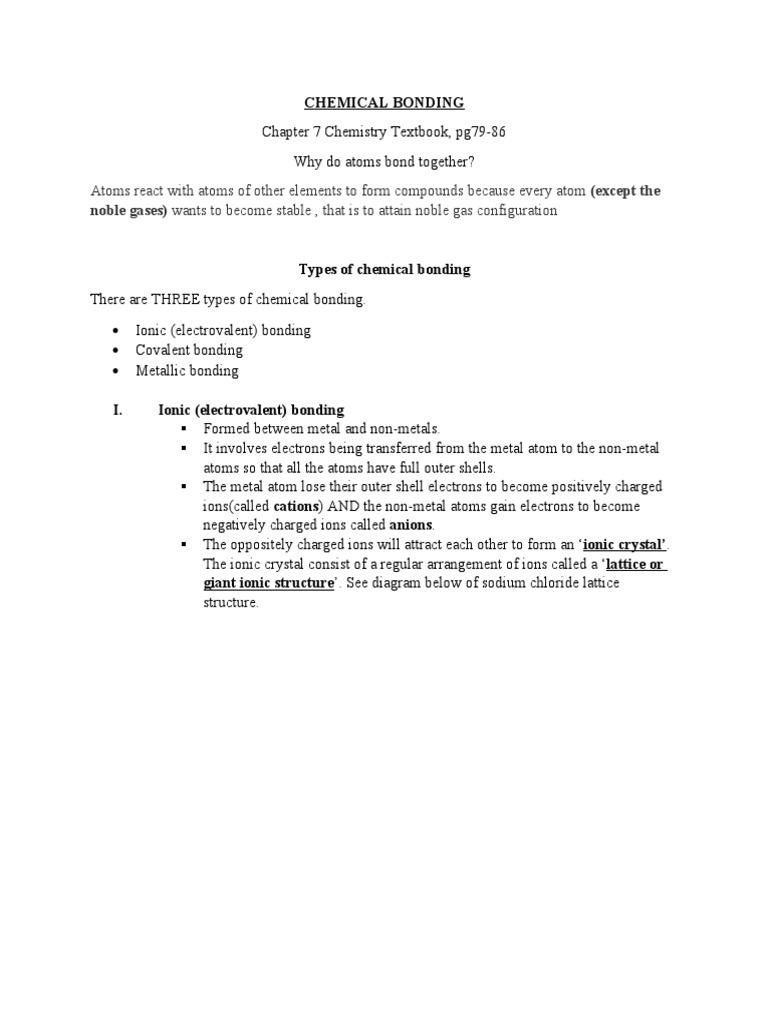 Grade 9 Chemical Bonding | PDF | Ionic Bonding | Ion