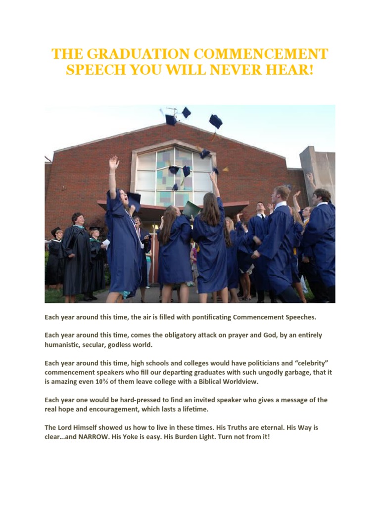 The Graduation Commencement Speech You Will Never Hear Pdf God