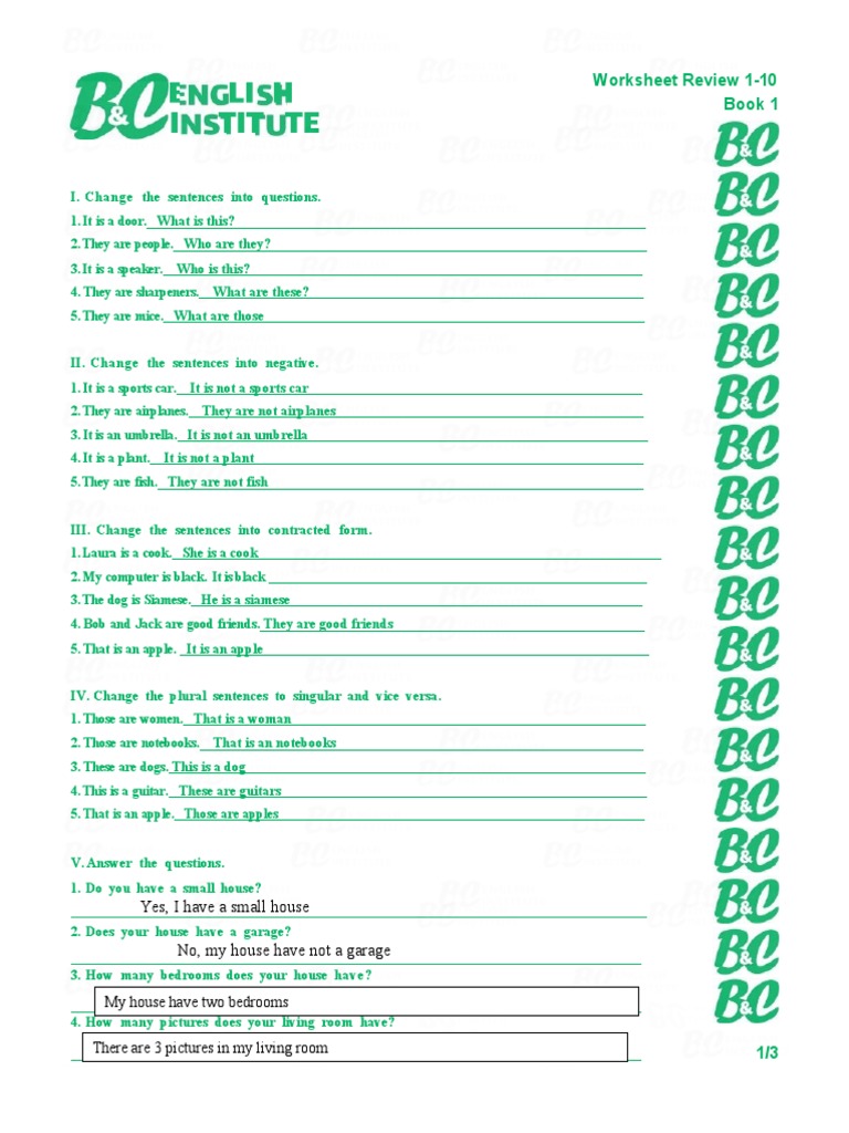 Worksheet Review 1-10 PDF | PDF | Language Mechanics | Linguistics