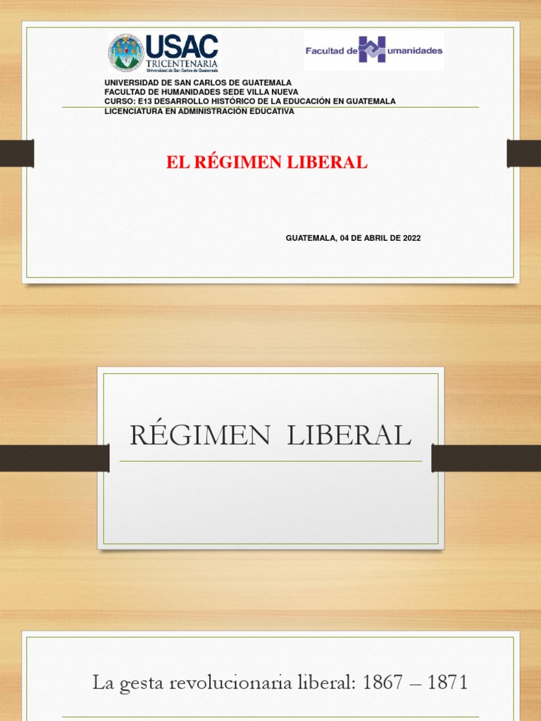 Regímen Liberal | PDF | Guatemala | Educación de la primera infancia