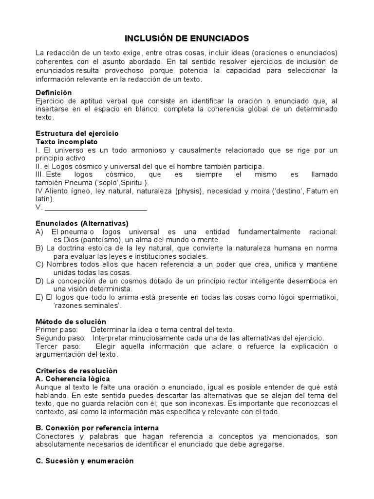 Teori Inclusión de Enunciados | PDF | Estoicismo