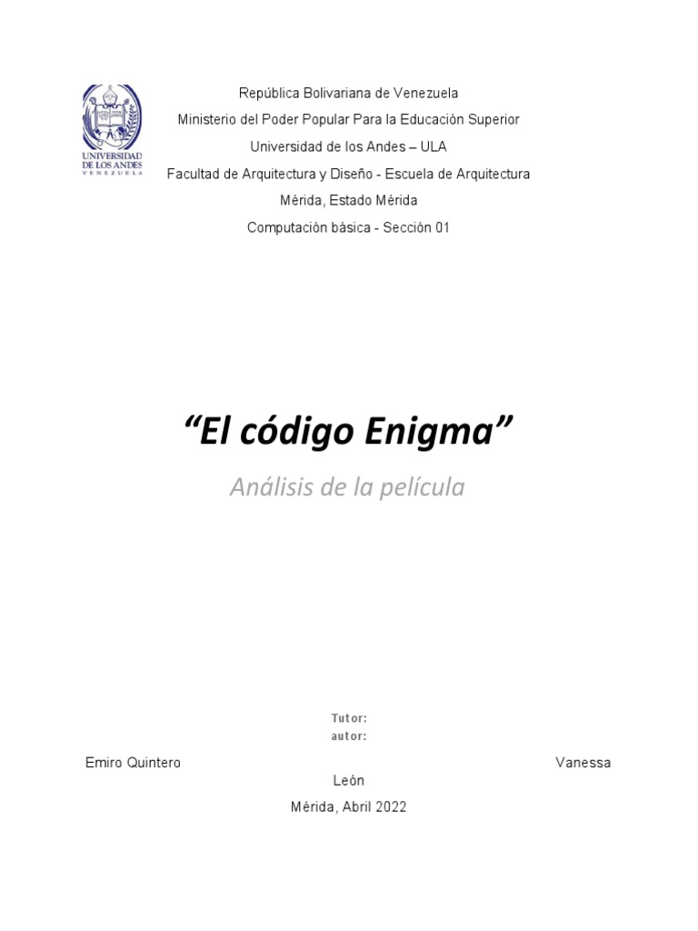 El Código Enigma - Análisis | PDF | Alan Turing | Ciencias de la ...