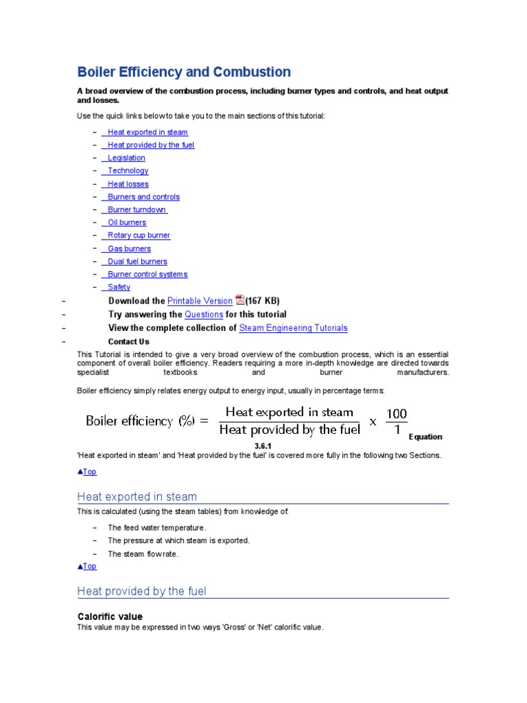 Boiler Efficiency and Combustion | PDF | Combustion | Boiler