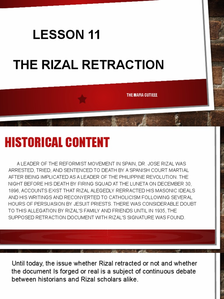 The Rizal Retraction | PDF