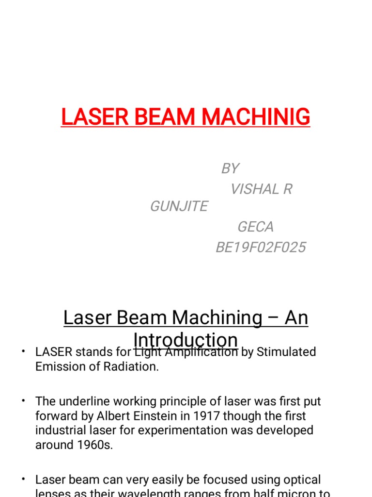 Laser Beam Machining | PDF | Laser | Energy Level