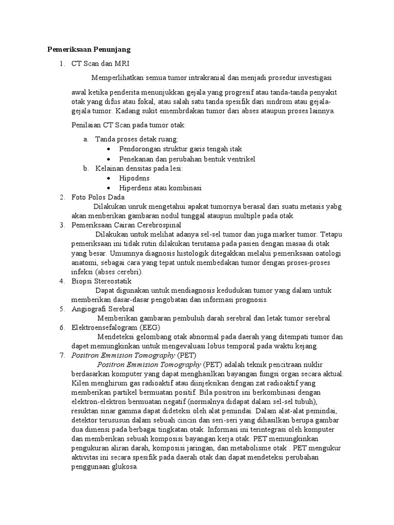 Pemeriksaan Penunjang | PDF