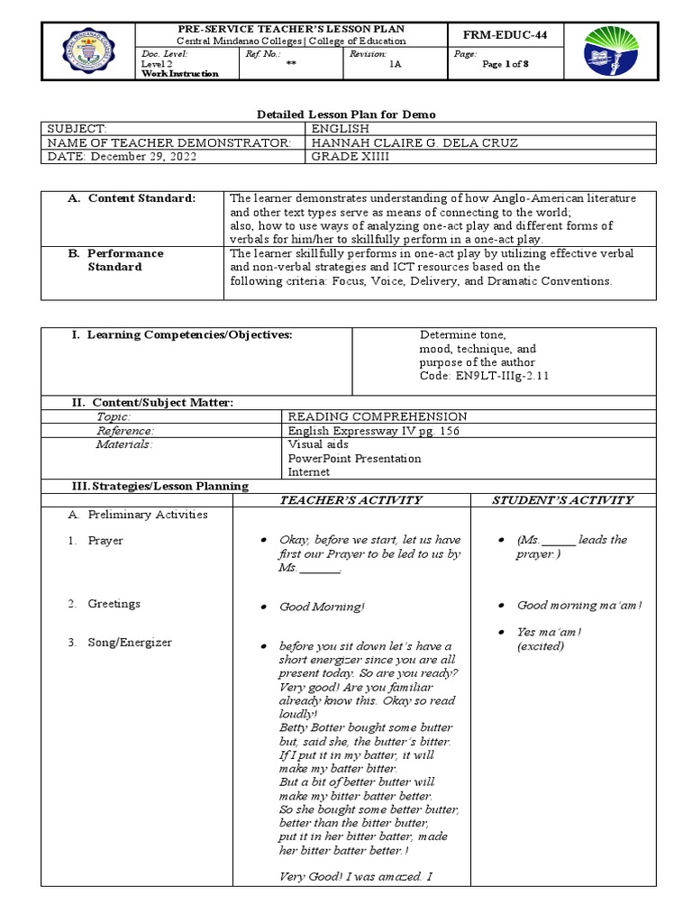 New Lesson Plan | PDF