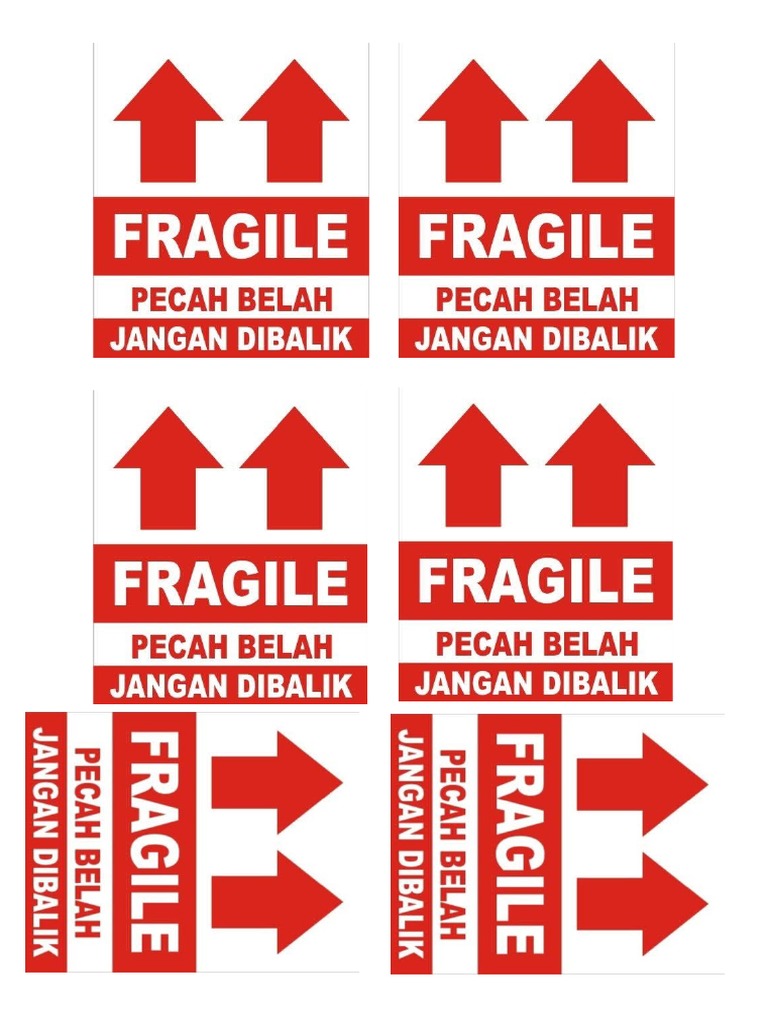 Label Jangan Dibalik Dan Pecah Belah | PDF