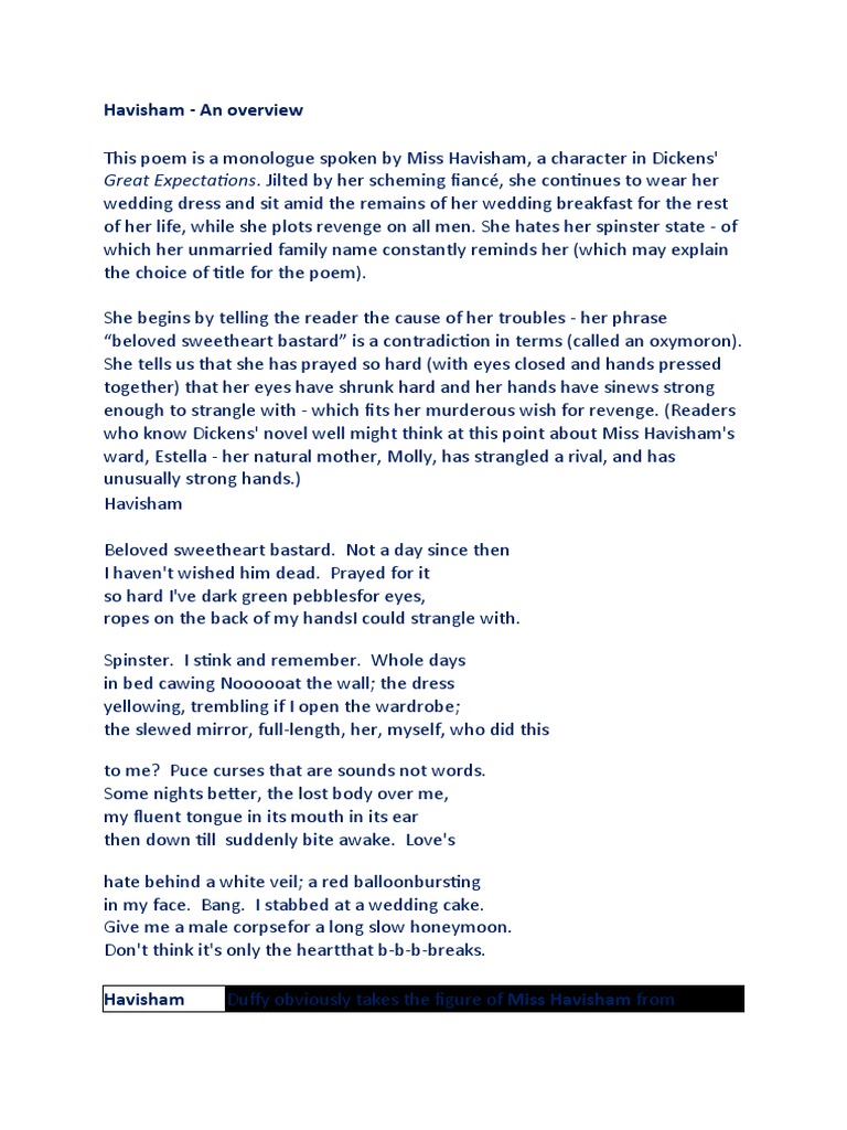 Carol Ann Duffy | PDF | Poetry | Great Expectations