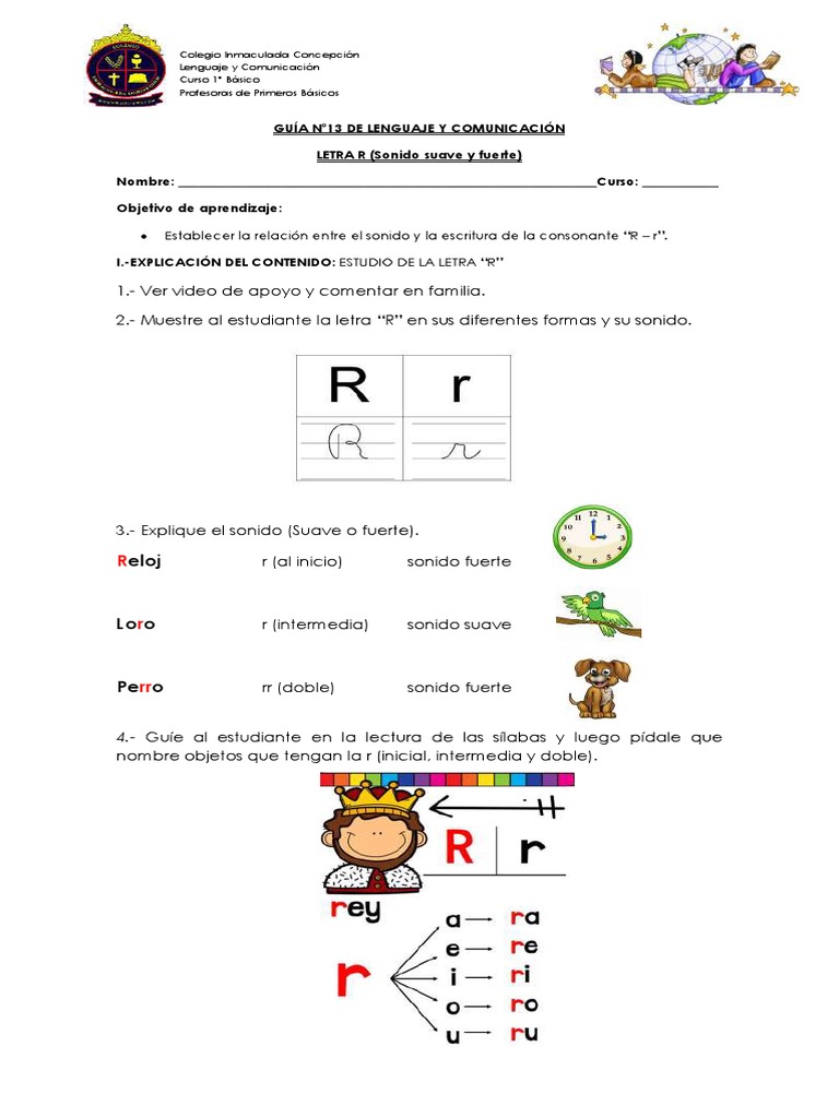 Ejercicios de la letra R para niños | PDF | Sílaba | Palabra
