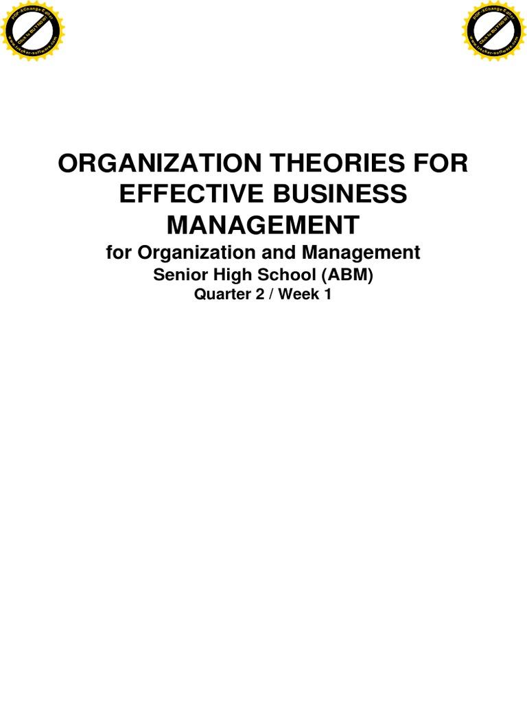 Organization and Management Q4 Week 1 | PDF | Organizational Structure ...