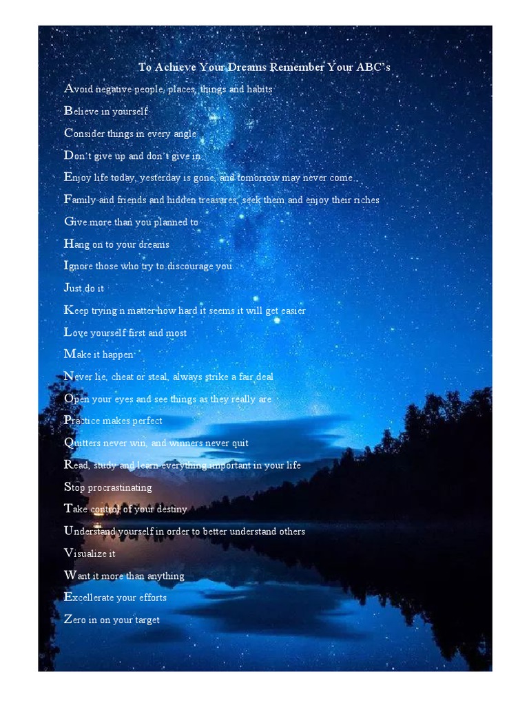 To Achieve Your Dreams Remember Your ABC | PDF | Nasa | Space Shuttle ...