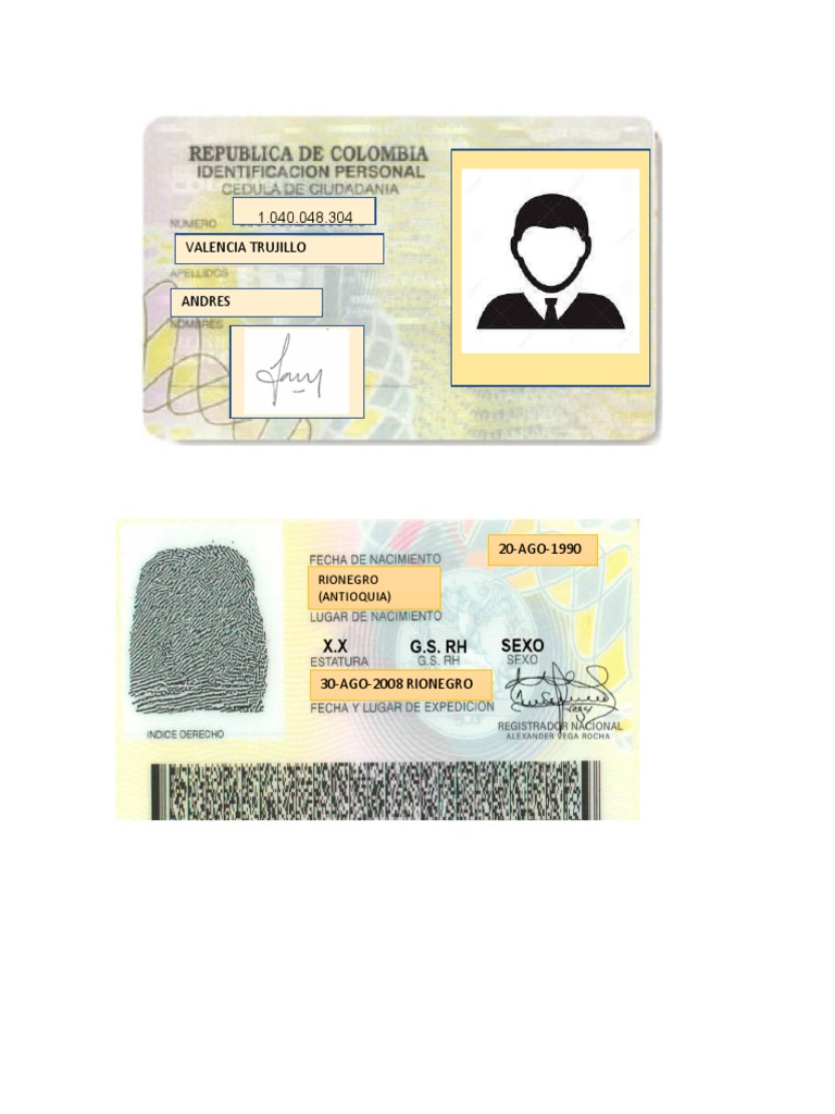 Cedula Andres. Definitiva | PDF