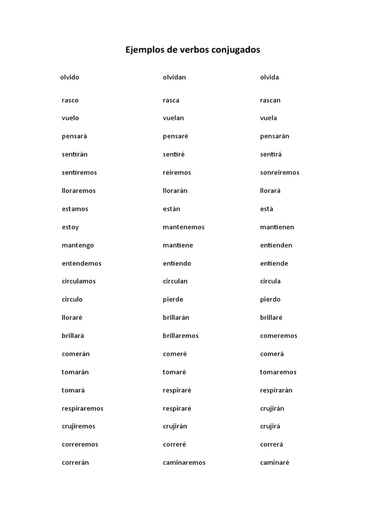 Verbos Conjugados | PDF