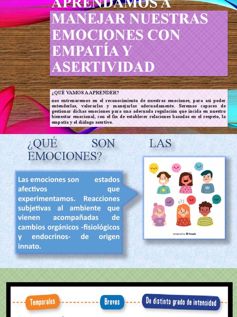 Manejo de emociones con empatía y asertividad | PDF | Empatía | Las ...