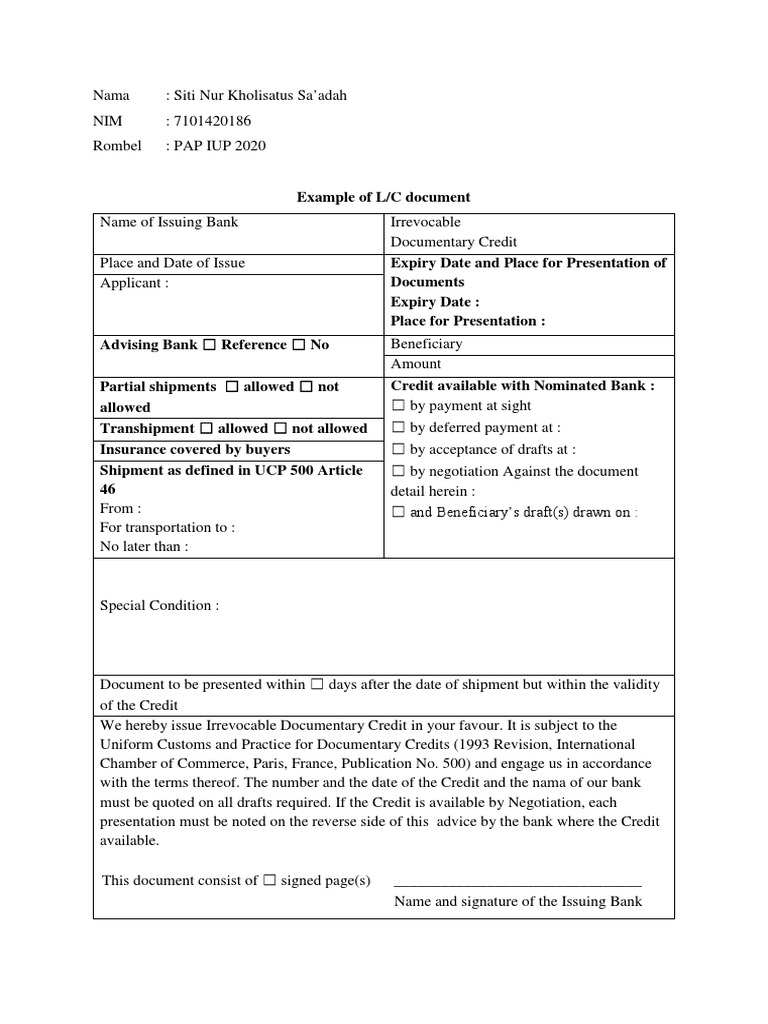 L/C Document | PDF | Money | Banking