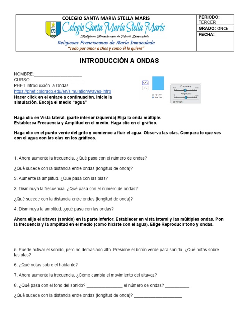 Introducción a Ondas con PhET | PDF | Olas | Frecuencia