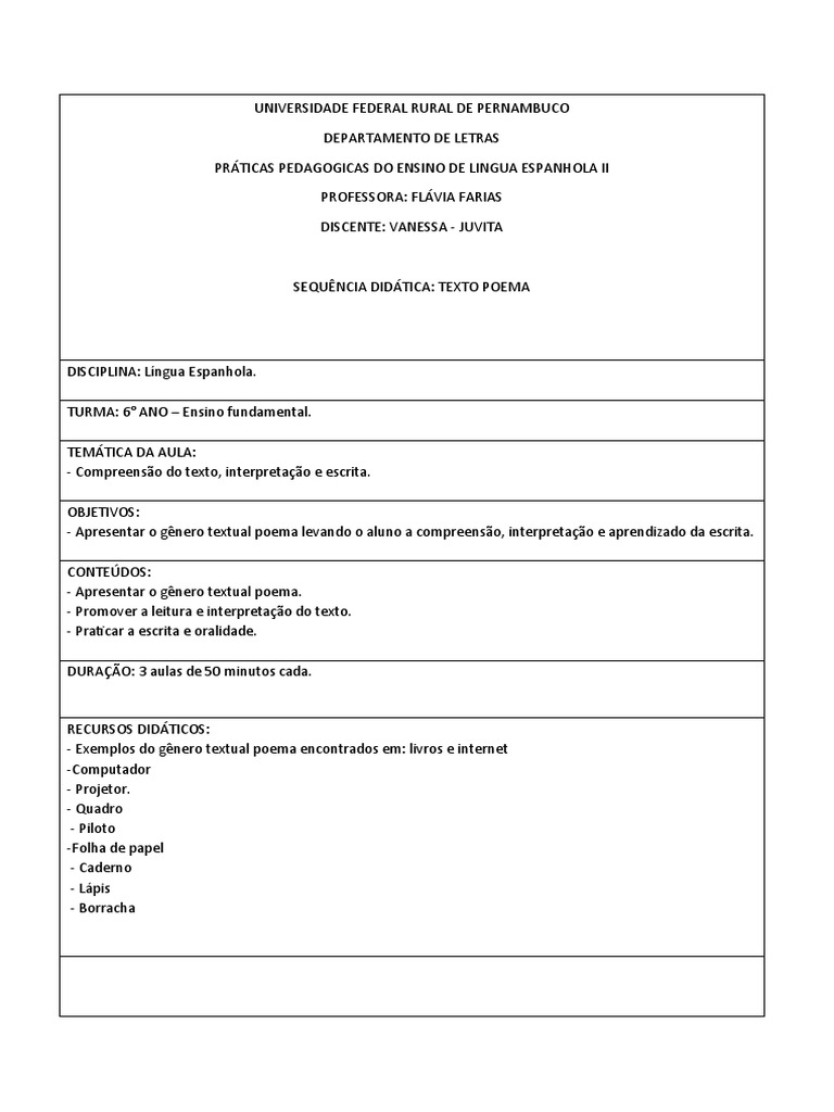 Sequência Didática | PDF