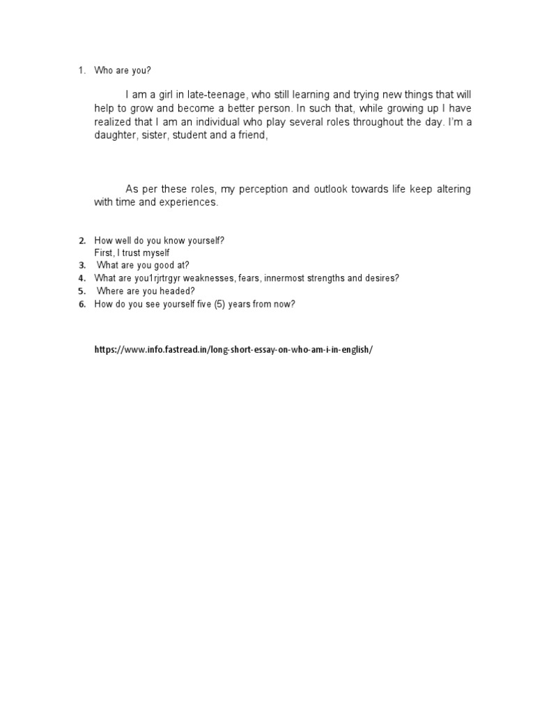 Who Are You | PDF | Self-Improvement