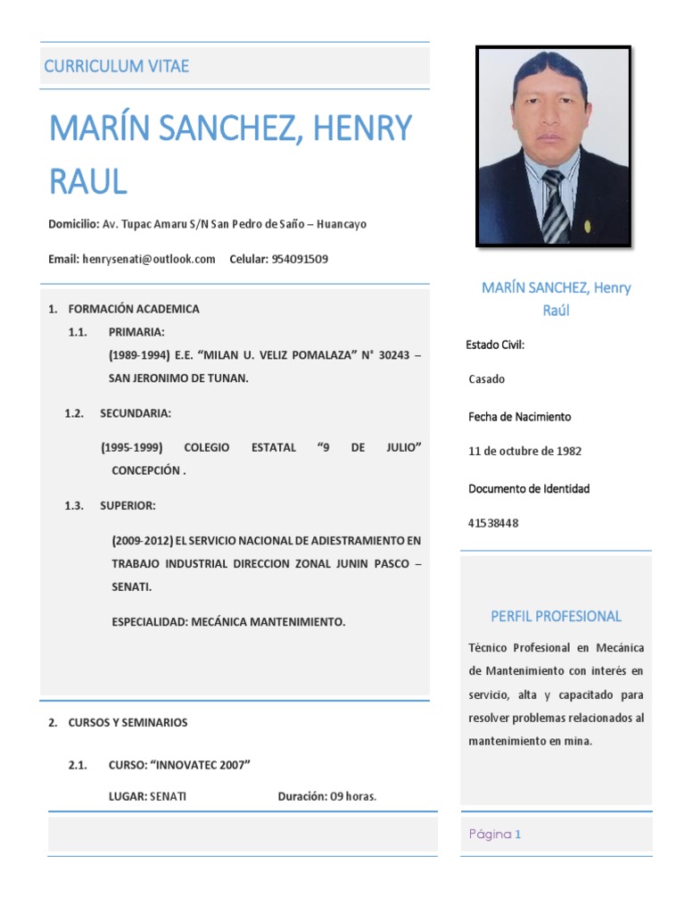 CURRICULUM VITAE Marin CEFA | PDF