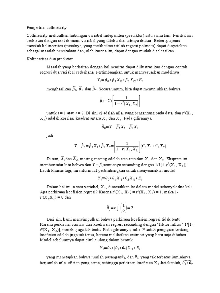 Pengertian Collinearity | PDF