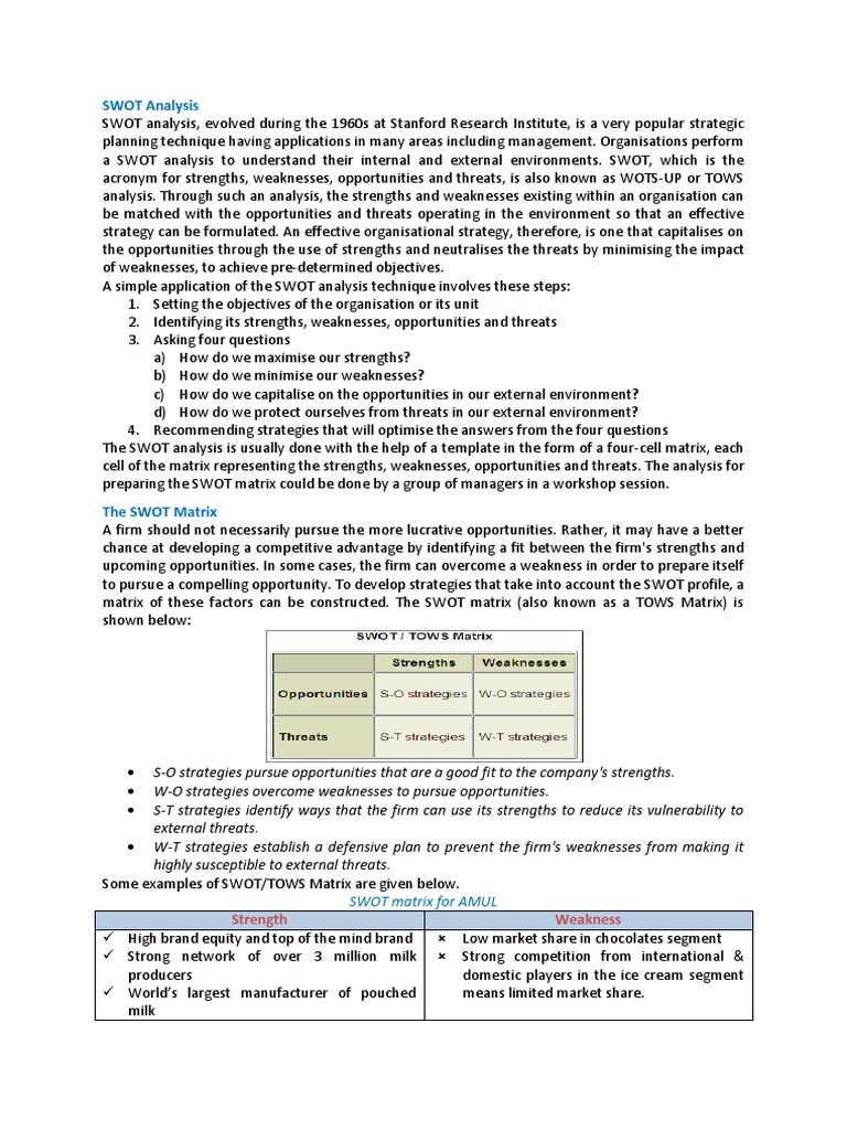 SWOT Analysis: Strength Weakness | PDF | Swot Analysis | Business Process